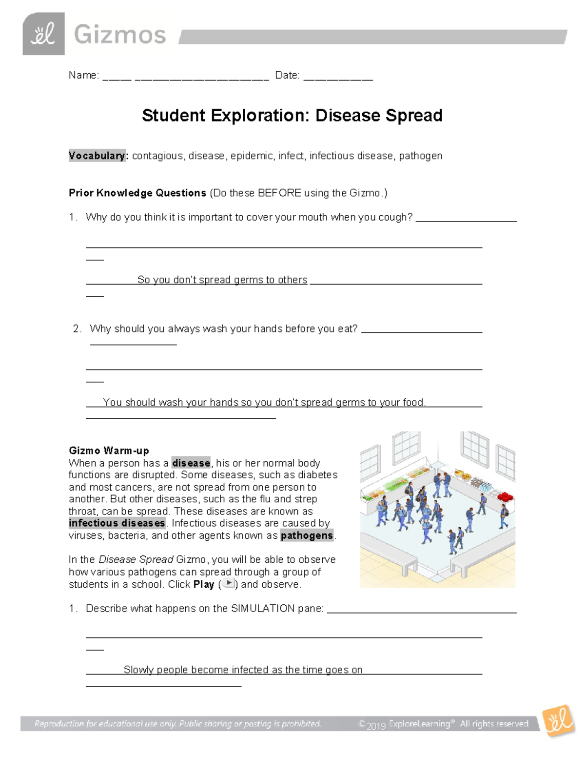 Exploring Disease Transmission: SE Gizmo Activity Insights - Studocu