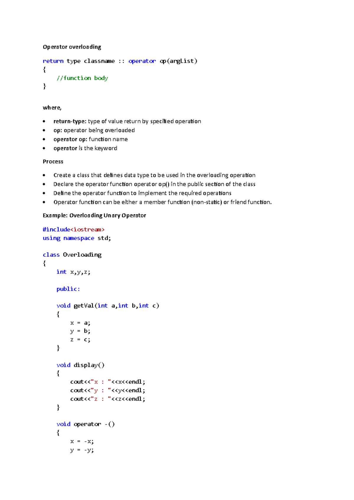 Operator overloading - Dfgg - Operator overloading return type classname :: operator op(argList ...
