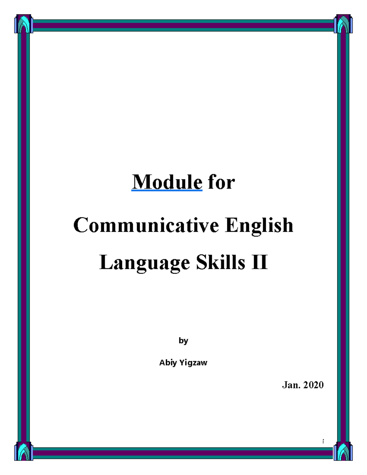 Communicative English Language Skills II Module Overview and Activities ...