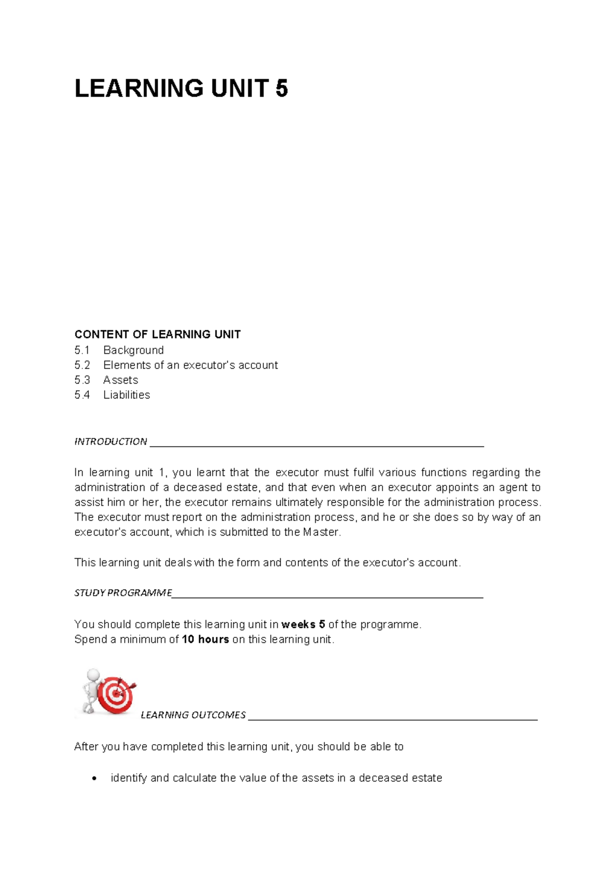 TAX3703 learning unit 5 - LEARNING UNIT 5 CONTENT OF LEARNING UNIT 5 ...