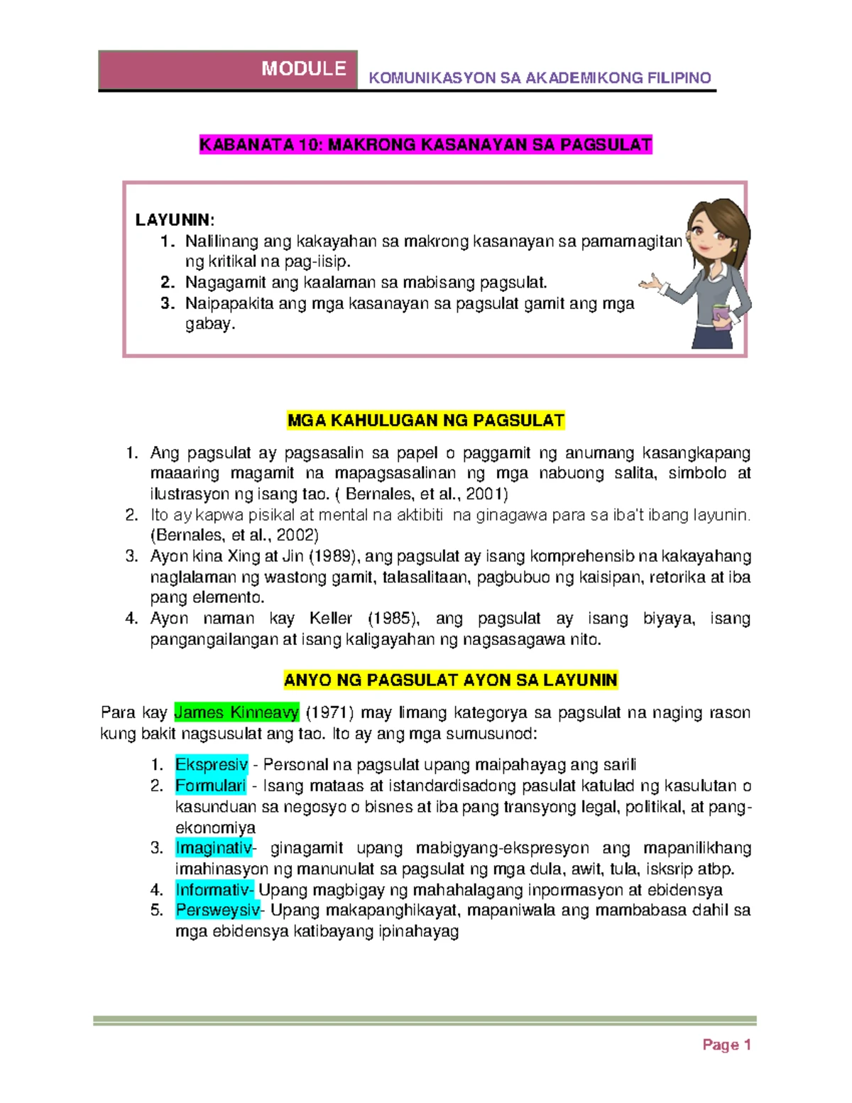 Kabanata 10 Makrong Kasanayan SA Pagsulat - KOMUNIKASYON SA AKADEMIKONG ...