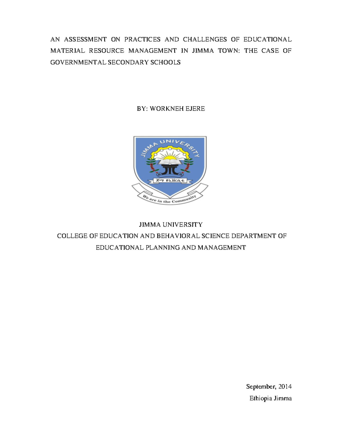 Assessment of Educational Material Management Practices & Challenges ...