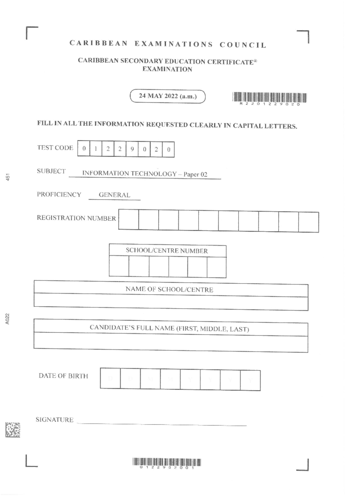 CSEC IT Paper 2 Exam Review - May 2022 - Studocu