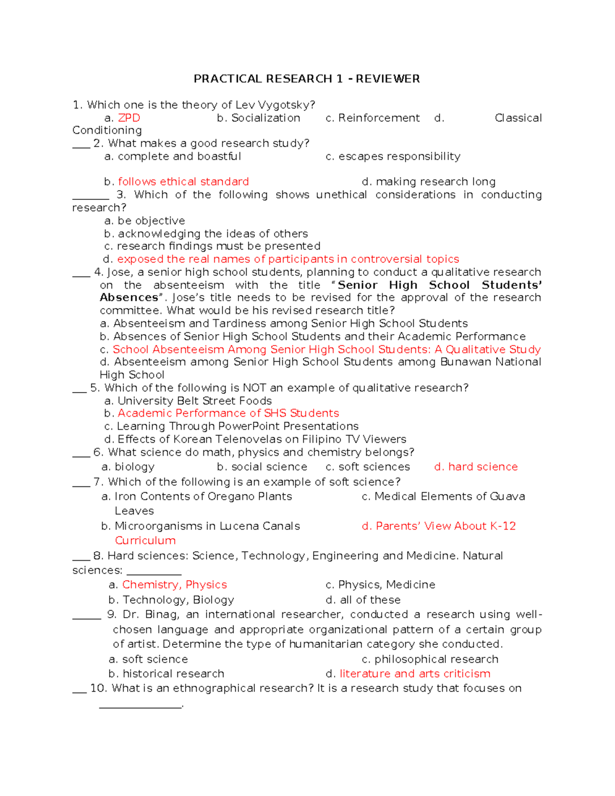 Practical Research 1: Comprehensive Reviewer for Qualitative Study ...