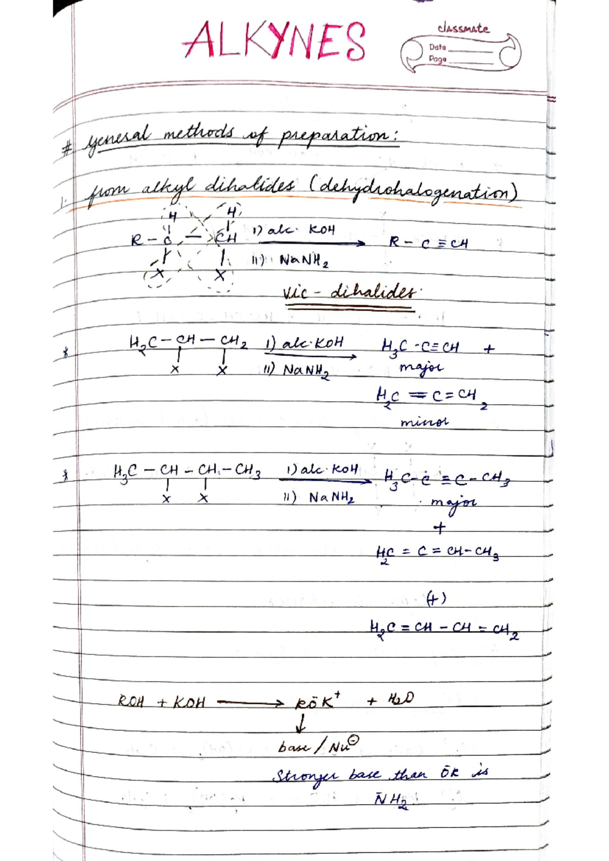 Alkyne Notes for CHEM 101: Properties and Reactions - Studocu