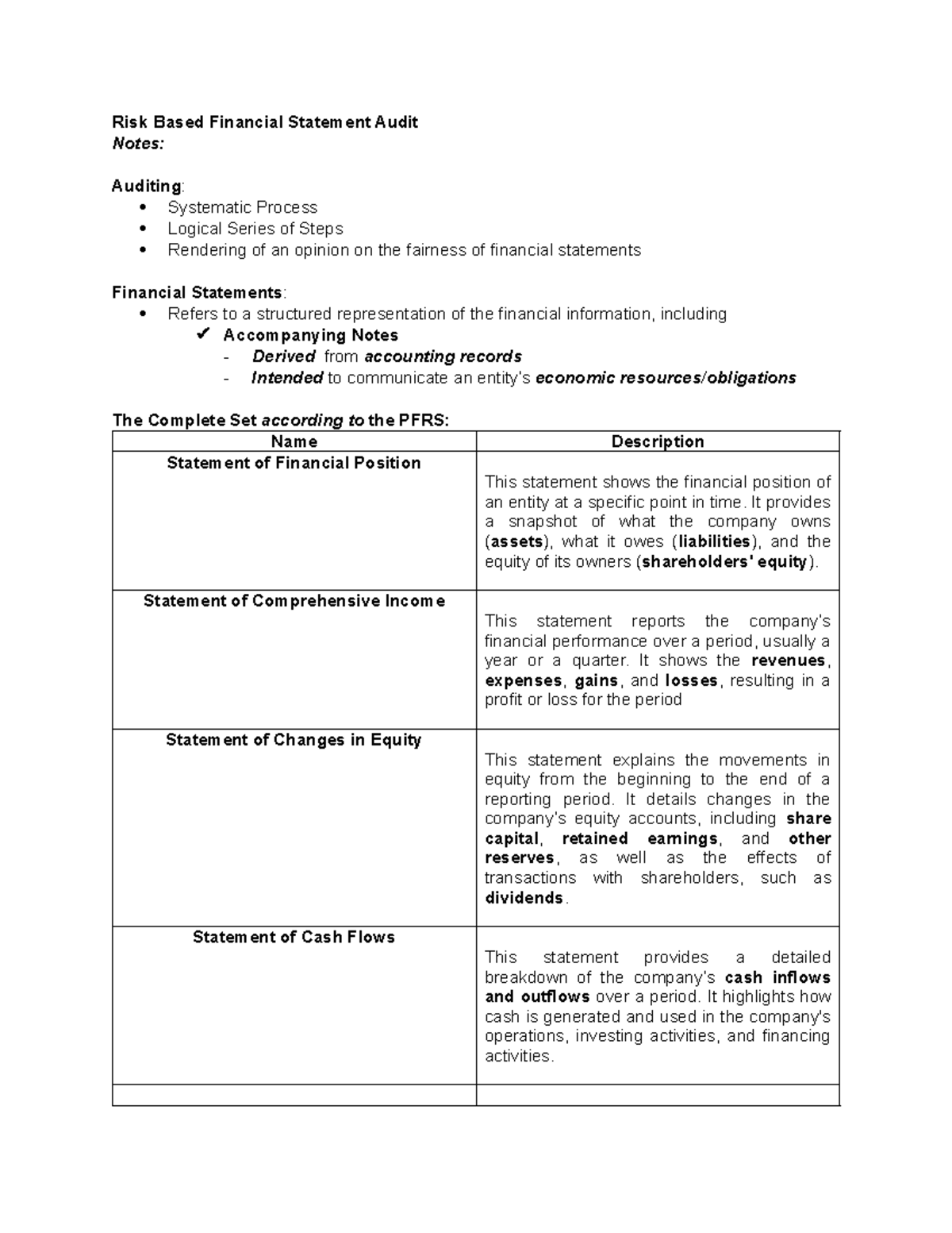 Risk Based Financial Statement Audit - Risk Based Financial Statement ...