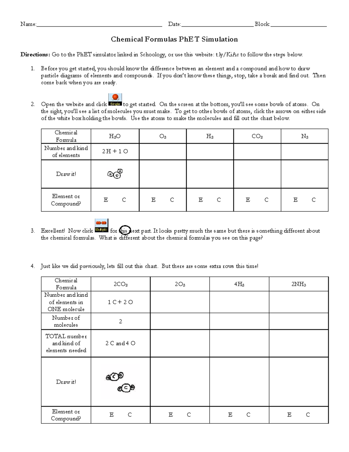 PhET Simulation: Understanding Chemical Formulas in Chemistry - Studocu