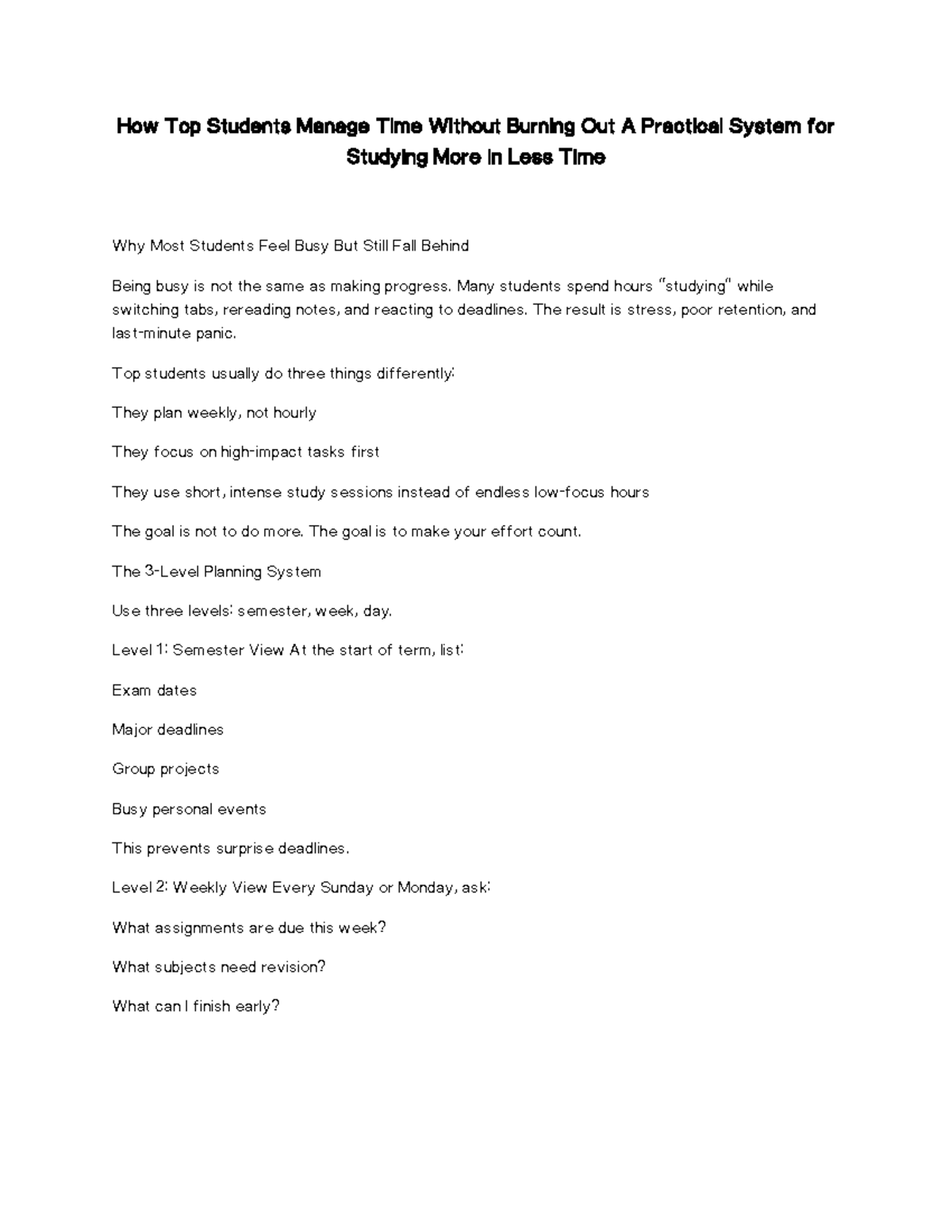 Effective Time Management Strategies for Students: A Practical Guide ...