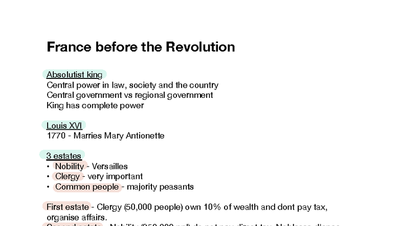 France Revolution (HIST 101) - Notes on Absolutism and Enlightenment ...