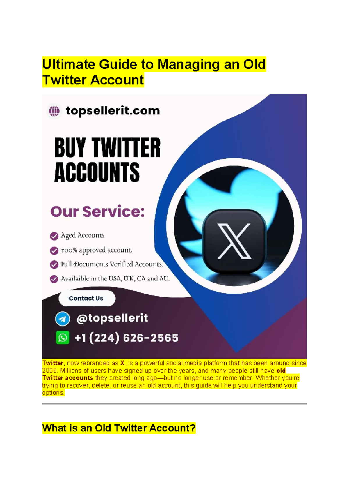 Managing Your Old Twitter Account: A Comprehensive Guide - Studocu