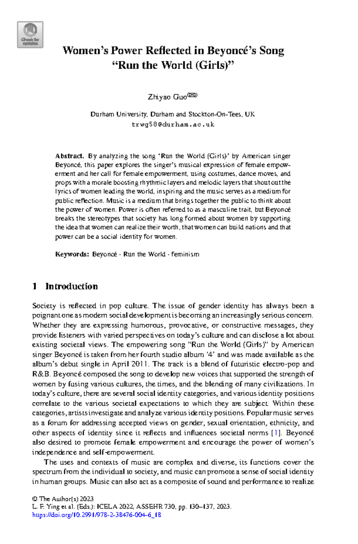 Beyoncé's "Run the World": A Feminist Analysis of Empowerment in Music ...