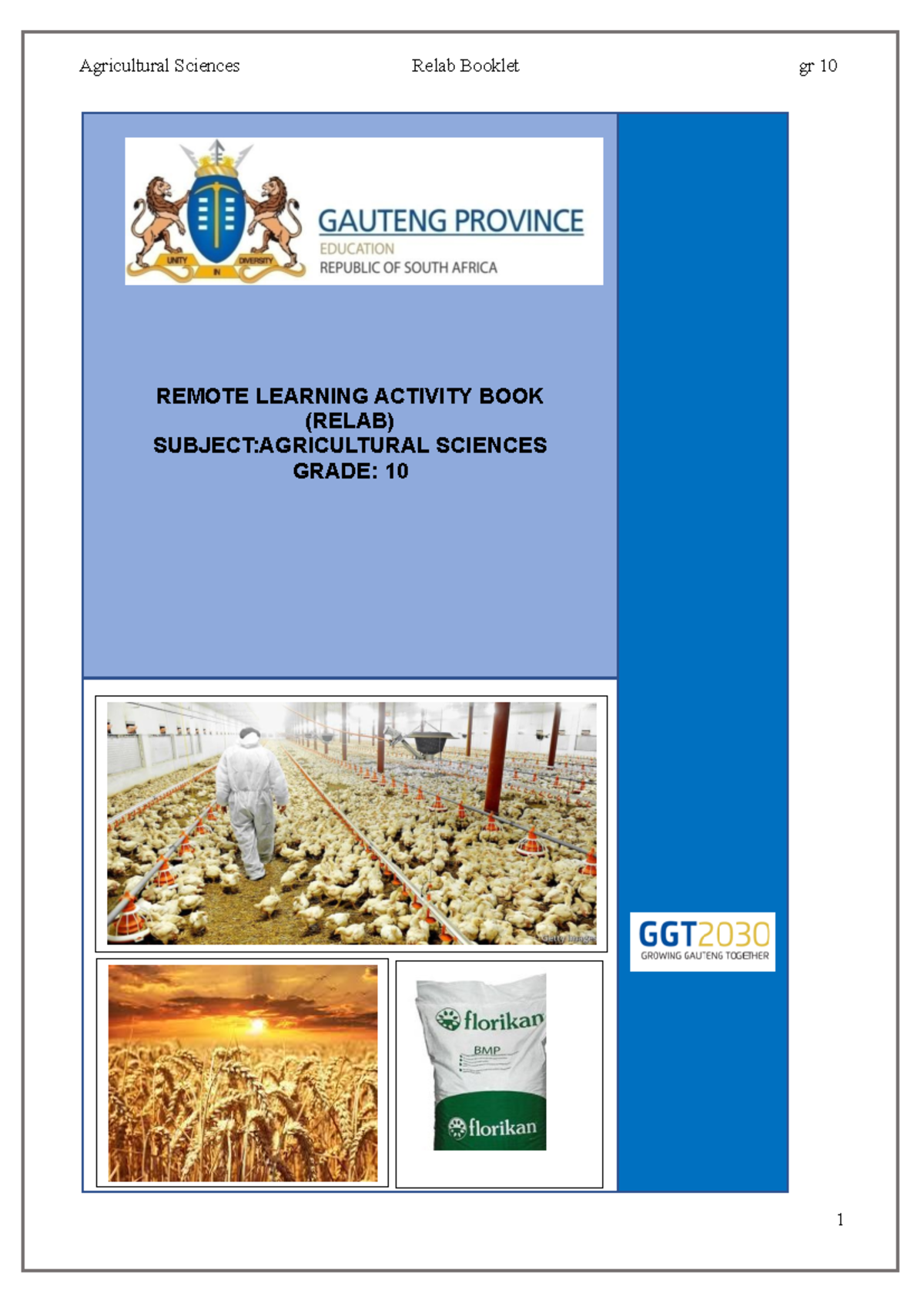 Agricultural Sciences G10 Remote Learning Activity Book (RELAB) - Studocu