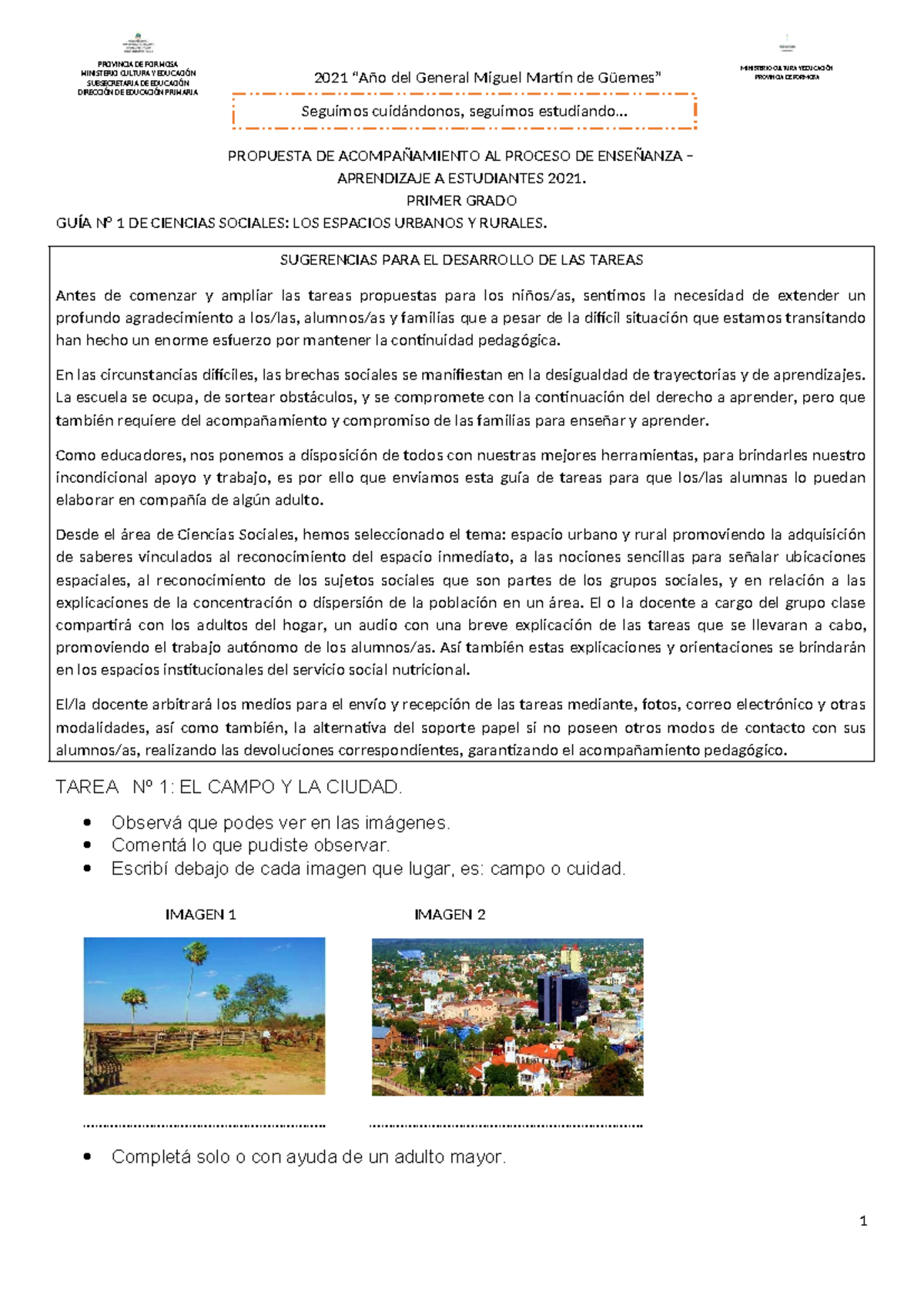 Guía de Ciencias Sociales 2021: Espacios Urbanos y Rurales por Grado ...