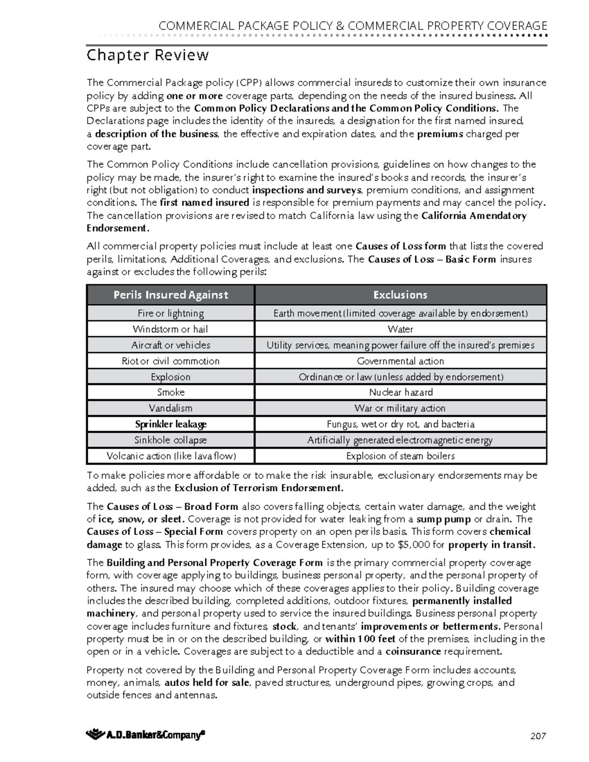 Commercial Package Policy & Property Coverage Review - CA.PC.2023 - Studocu