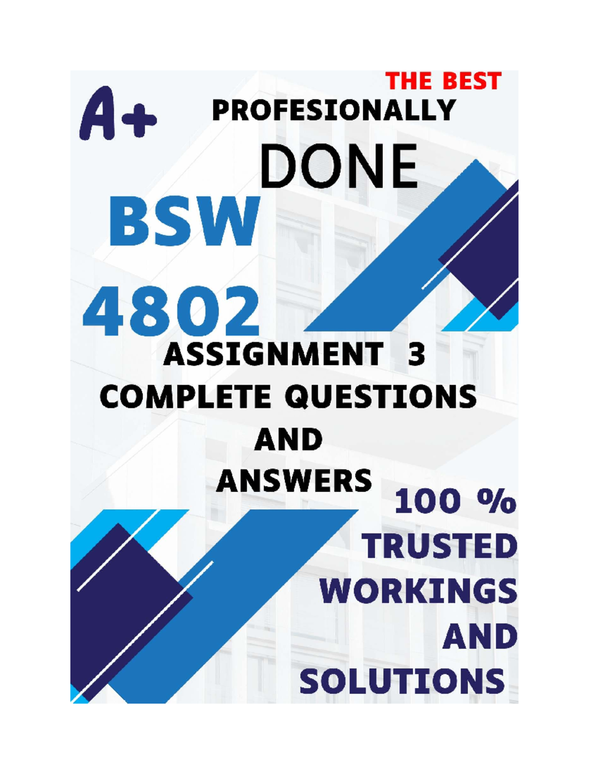 BSW4802 Assignment 3: Seminar on Statutory Work & Report Writing - Studocu