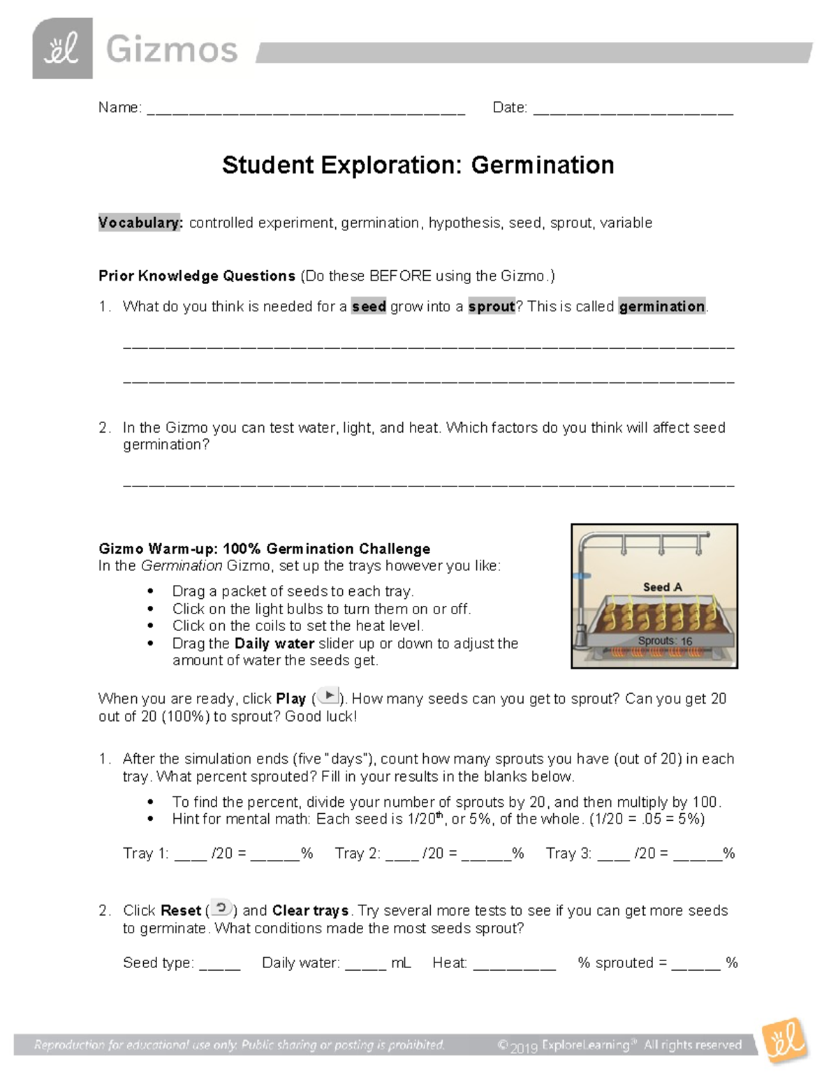 Germination Experiment: Exploring Seed Growth Factors (Bio 101) - Studocu