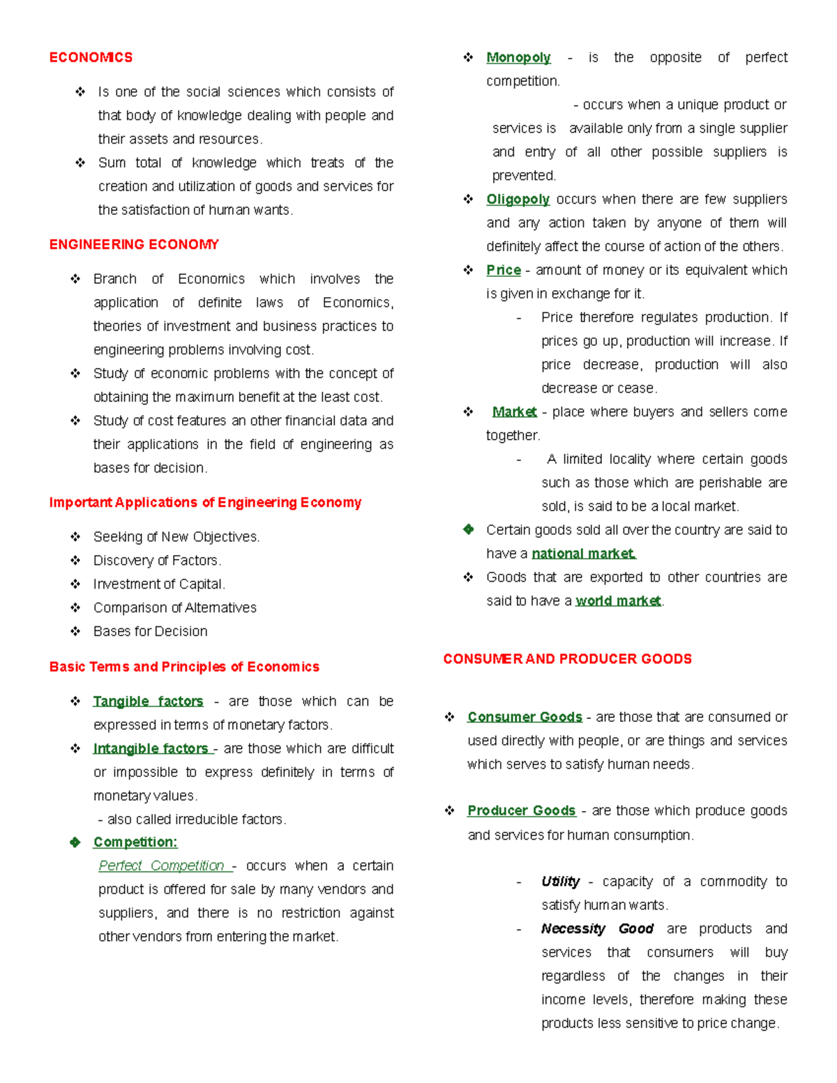 ECON 101: Comprehensive Notes on Monopoly, Oligopoly, and Market ...