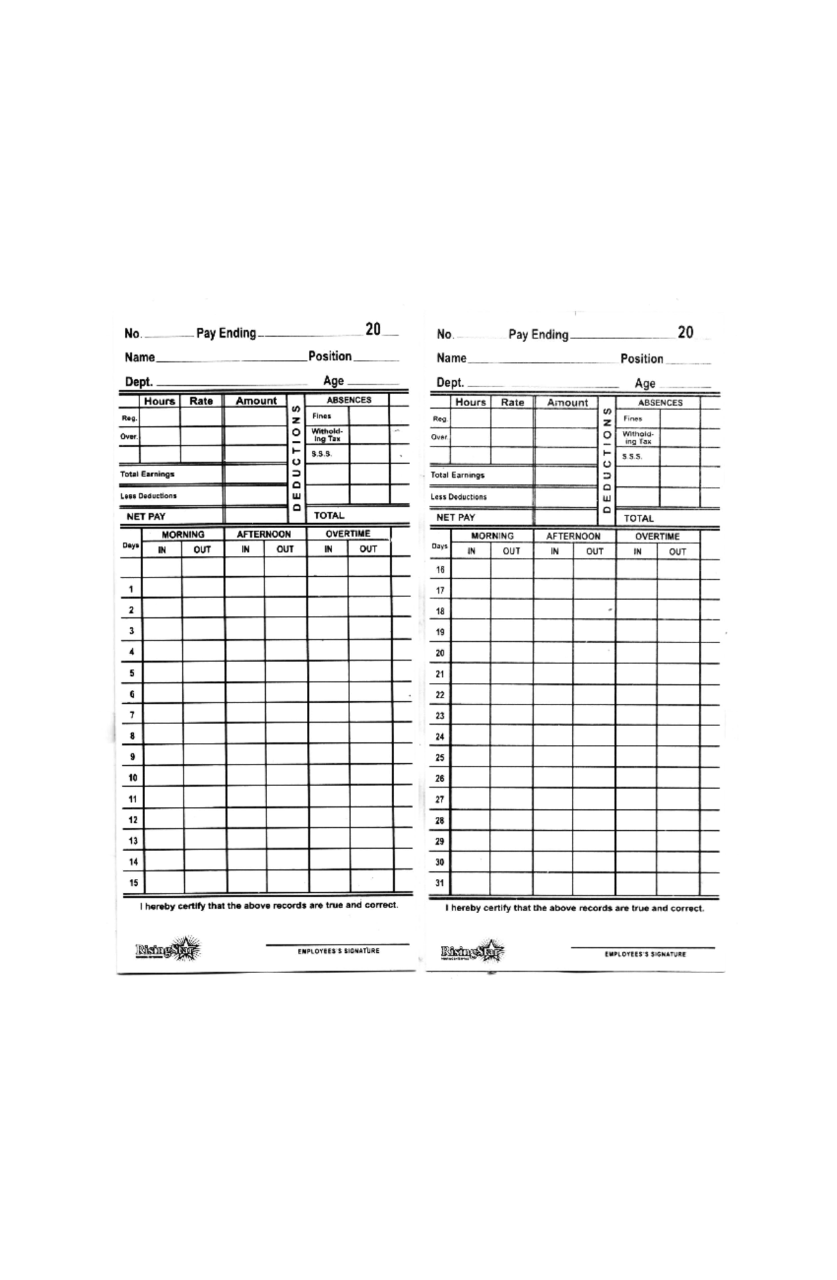 2024 OJT Season - DTR Paraphernalia - No. Pay Ending 20 No. Pay Ending 20 Name Position Name ...