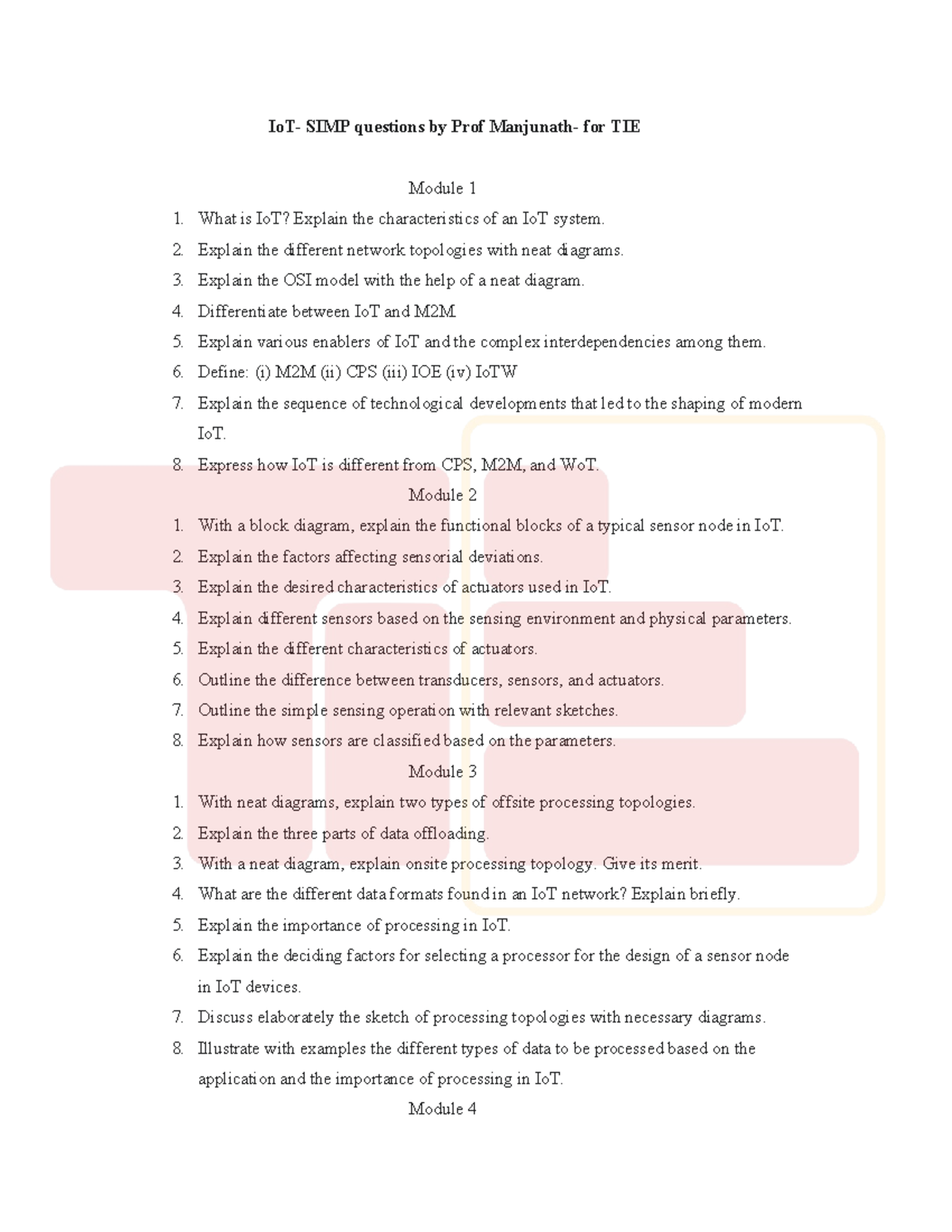 SIMP TIE Module 1-5: IoT Concepts & Applications Exam Questions - Studocu