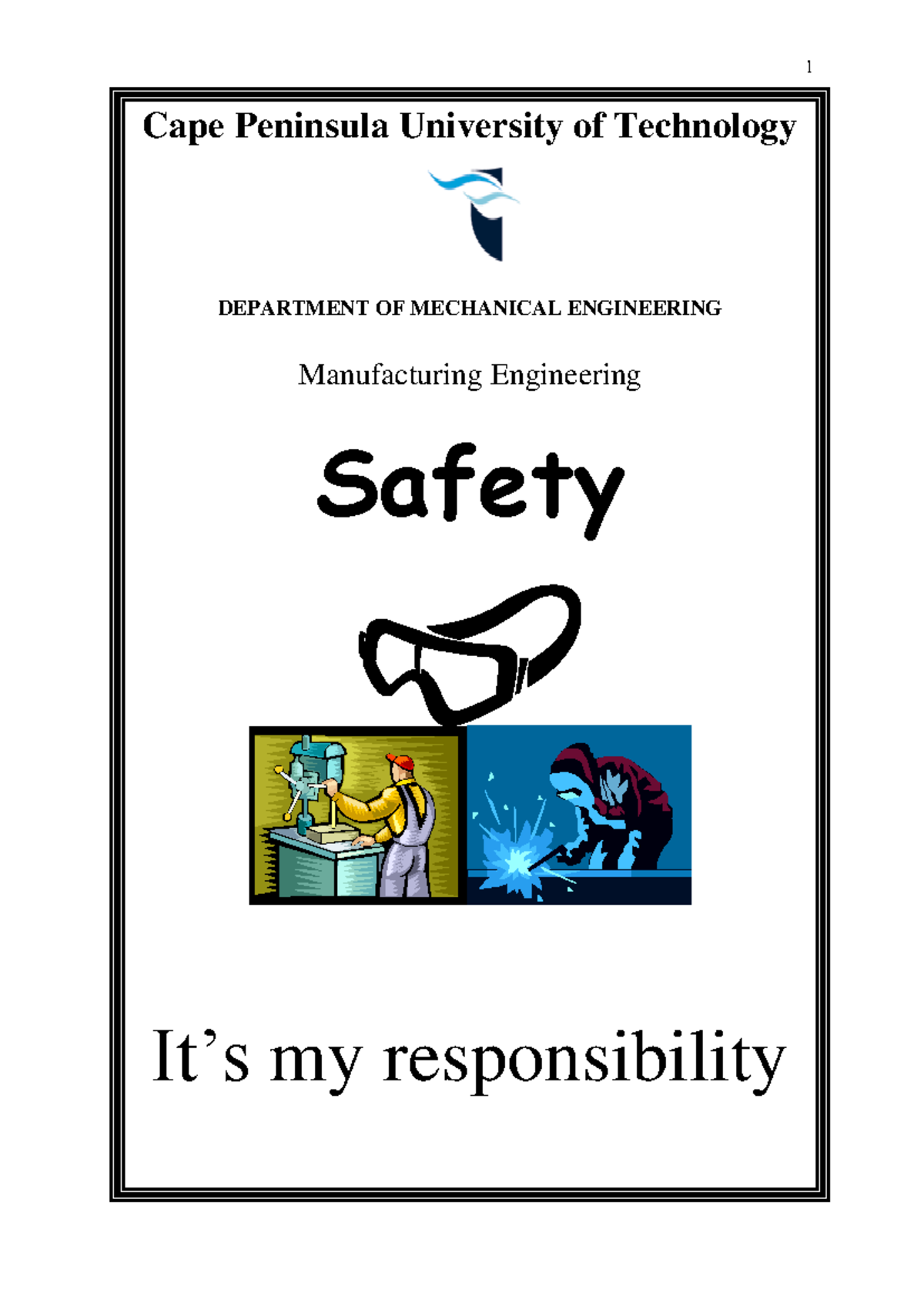 Safety Measures in Manufacturing Engineering (MECH 101) - Studocu