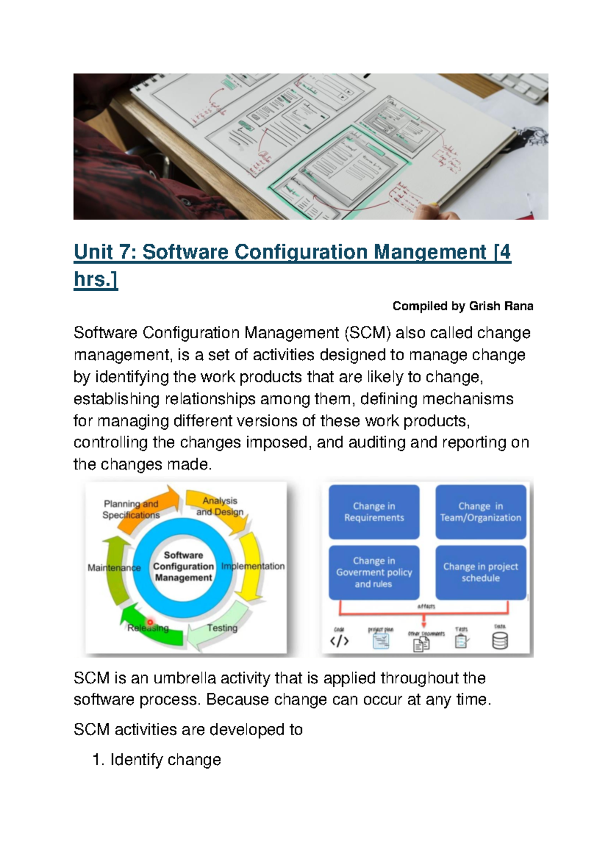 Unit 7: Notes on Software Configuration Management (SCM) - SOE, Pokhara ...