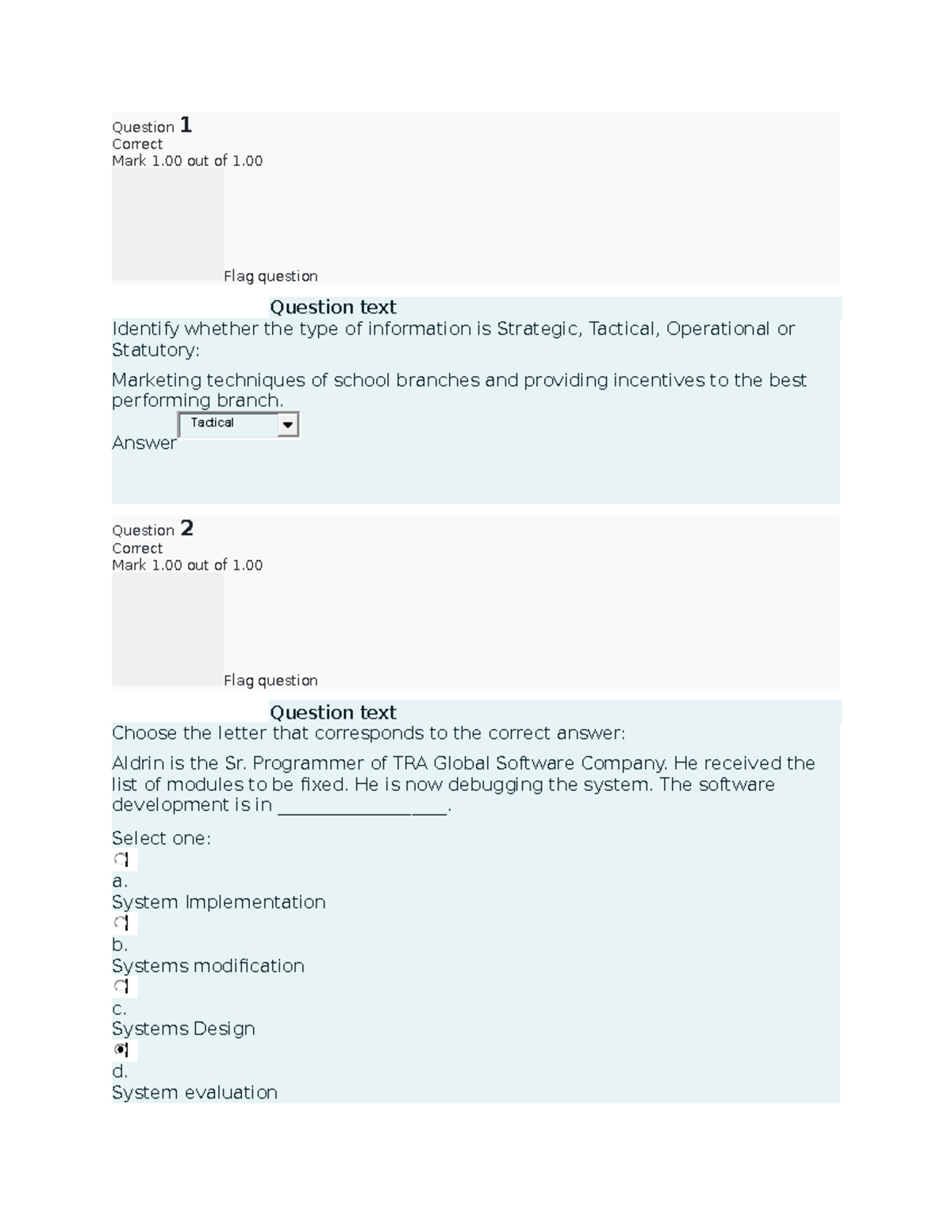 SAD Prelim Study Questions and Answers (Systems Analysis & Design ...