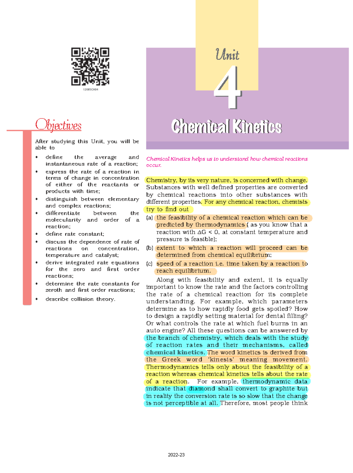 Chemical Kinetics Unit Objectives 4: Understanding Reaction Rates - Studocu