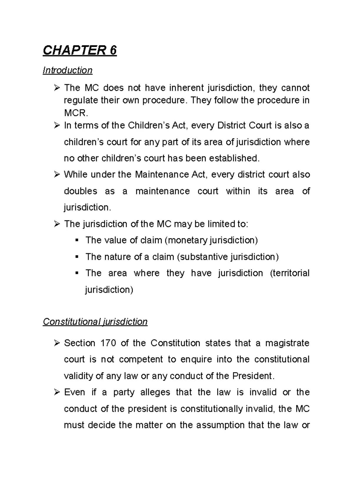 CHAPTER 5: JURISDICTION OF THE HIGH COURT - INHERENT POWERS AND ...