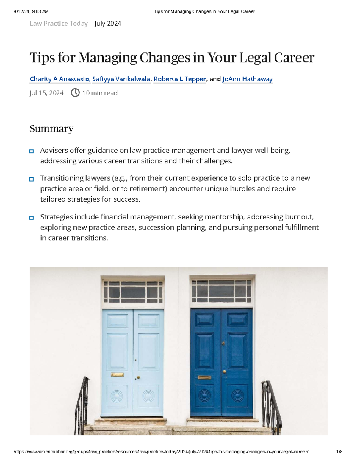 LAW 101: Tips for Managing Changes in Your Legal Career - Studocu