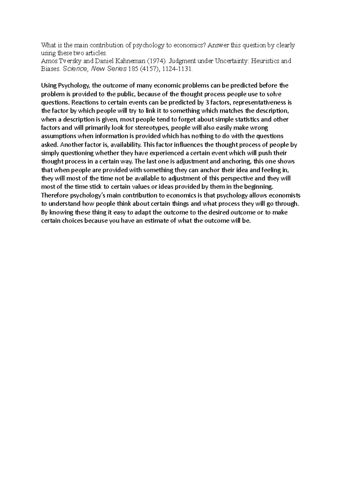 Psychology's Impact on Economics: Key Concepts from Tversky & Kahneman ...