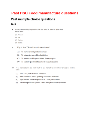 Year 12 Food Technology: Food Product Development Summary Guide - Studocu