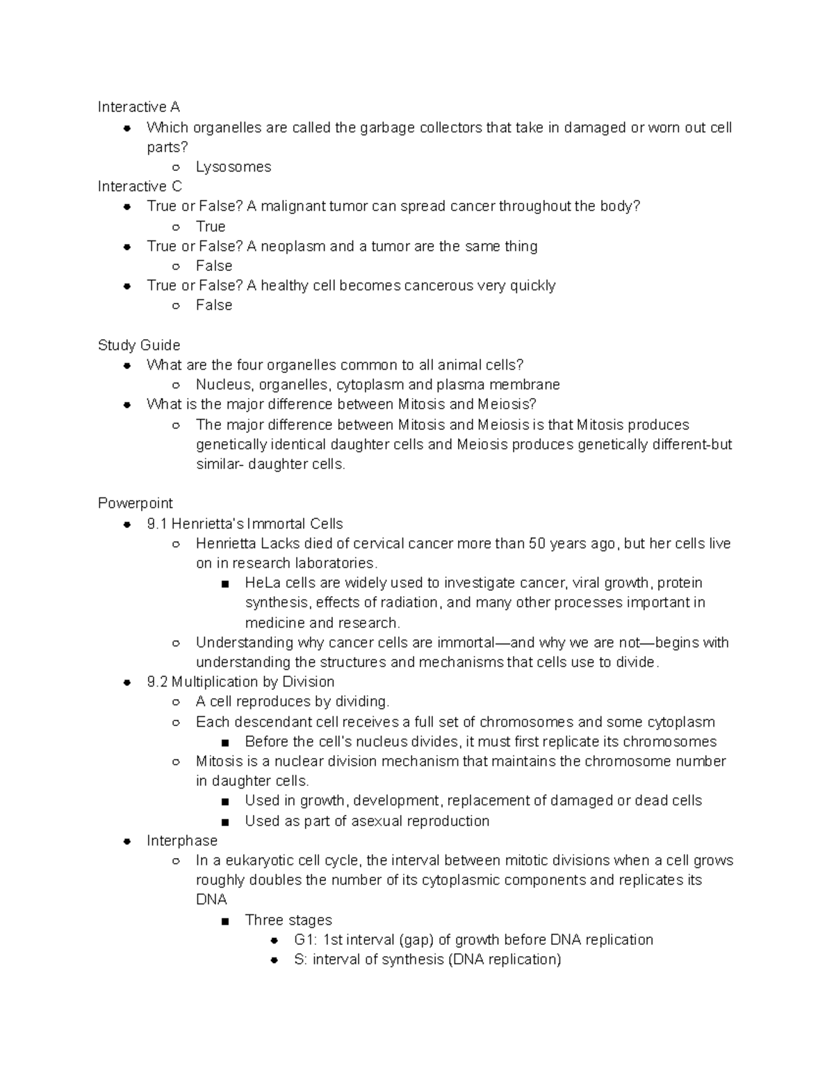 Biology 101: Educational Activities - Week 3 Study Guide & Notes - Studocu