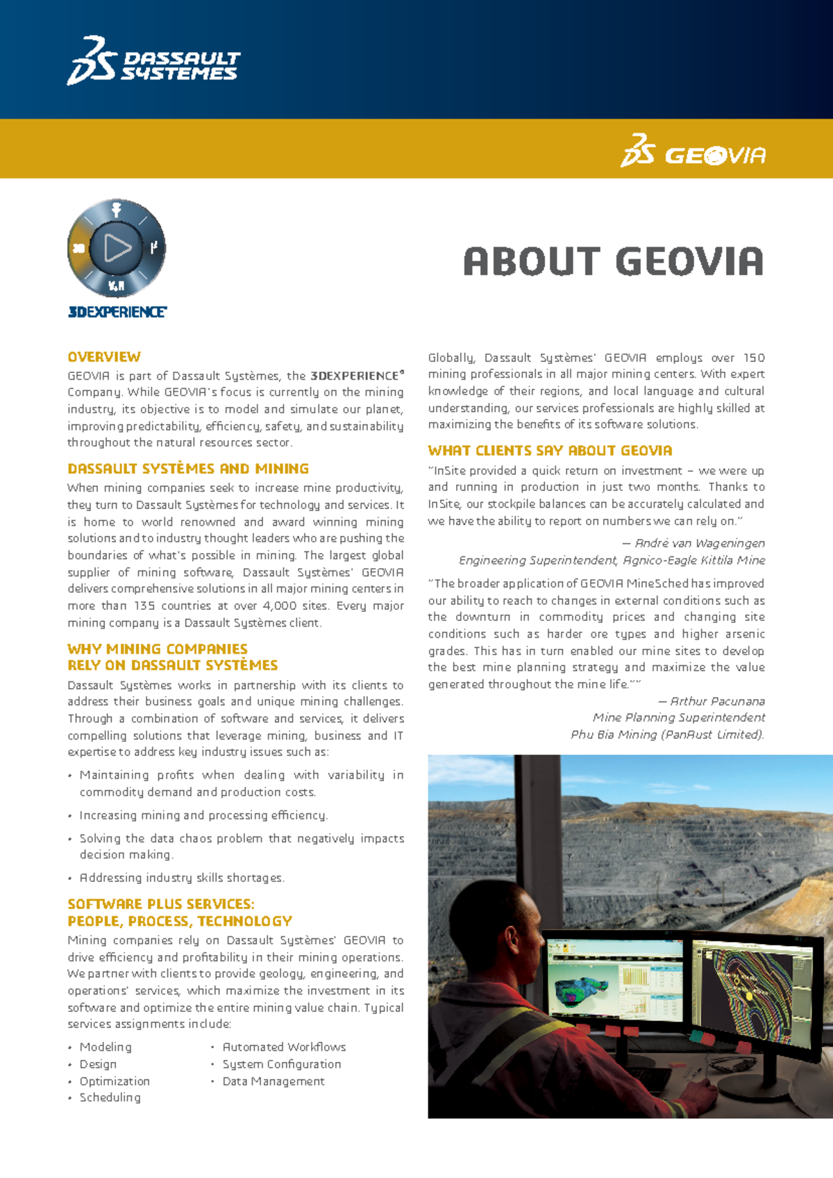 GEOVIA Overview: Mining Solutions by Dassault Systèmes - Studocu