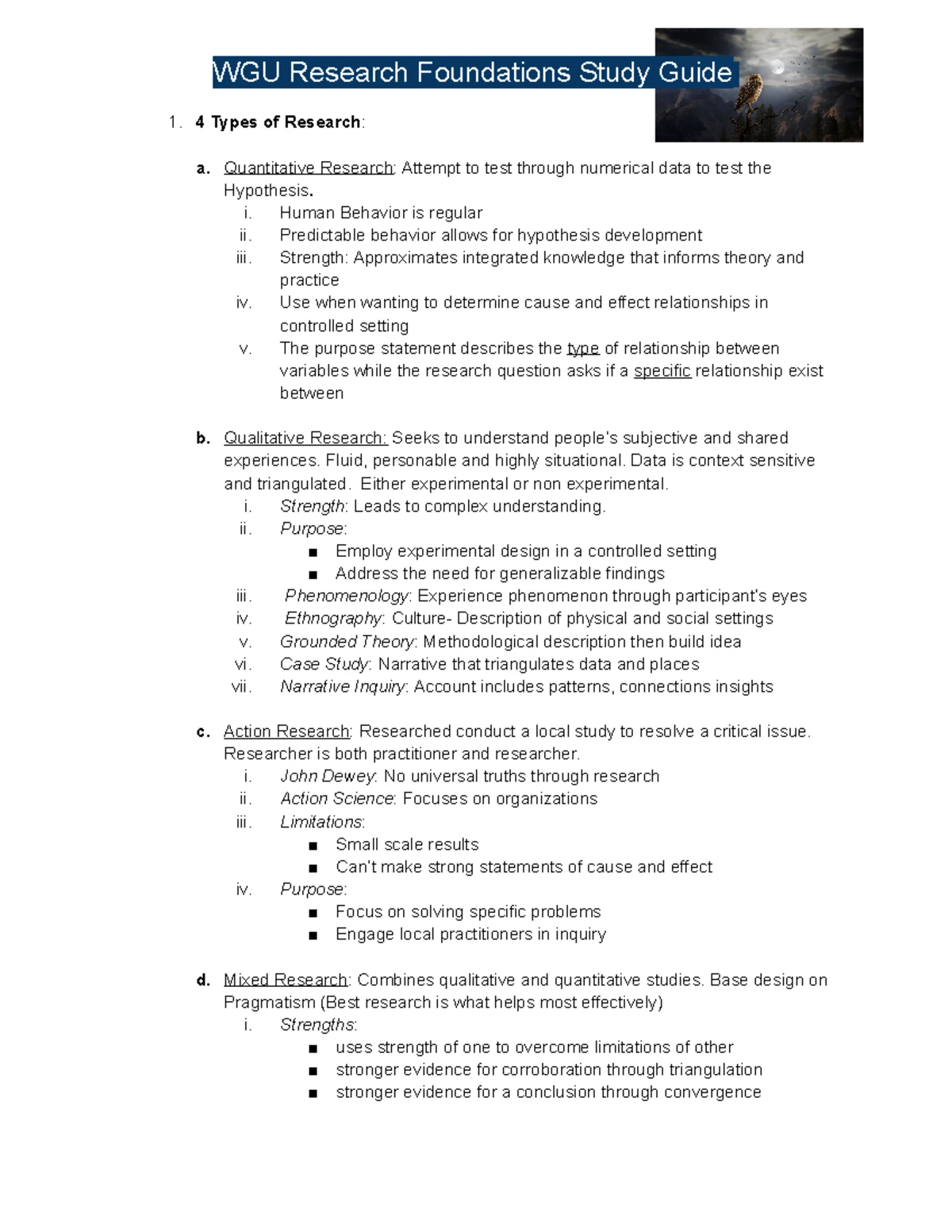 WGU Study Combined Study Guides - WGU C224: Action Research Study Guide ...