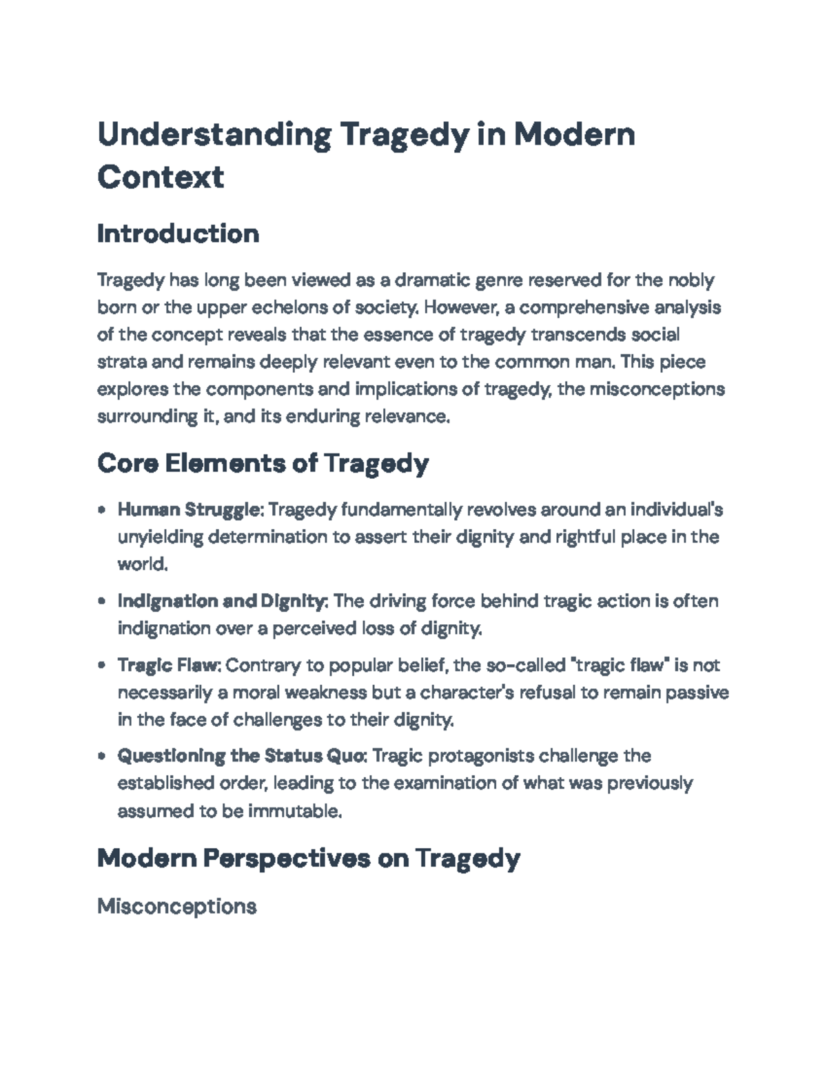 Understanding Modern Tragedy: Themes of Dignity and Human Resilience ...