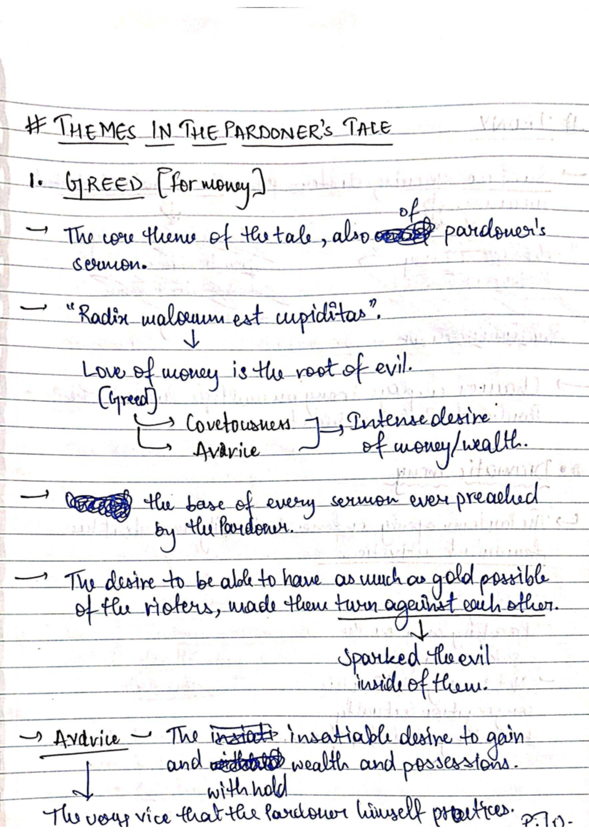 THEMES IN THE TALE: GREED AND IRONY IN CHAUCER'S PARDONER'S TALE - Studocu