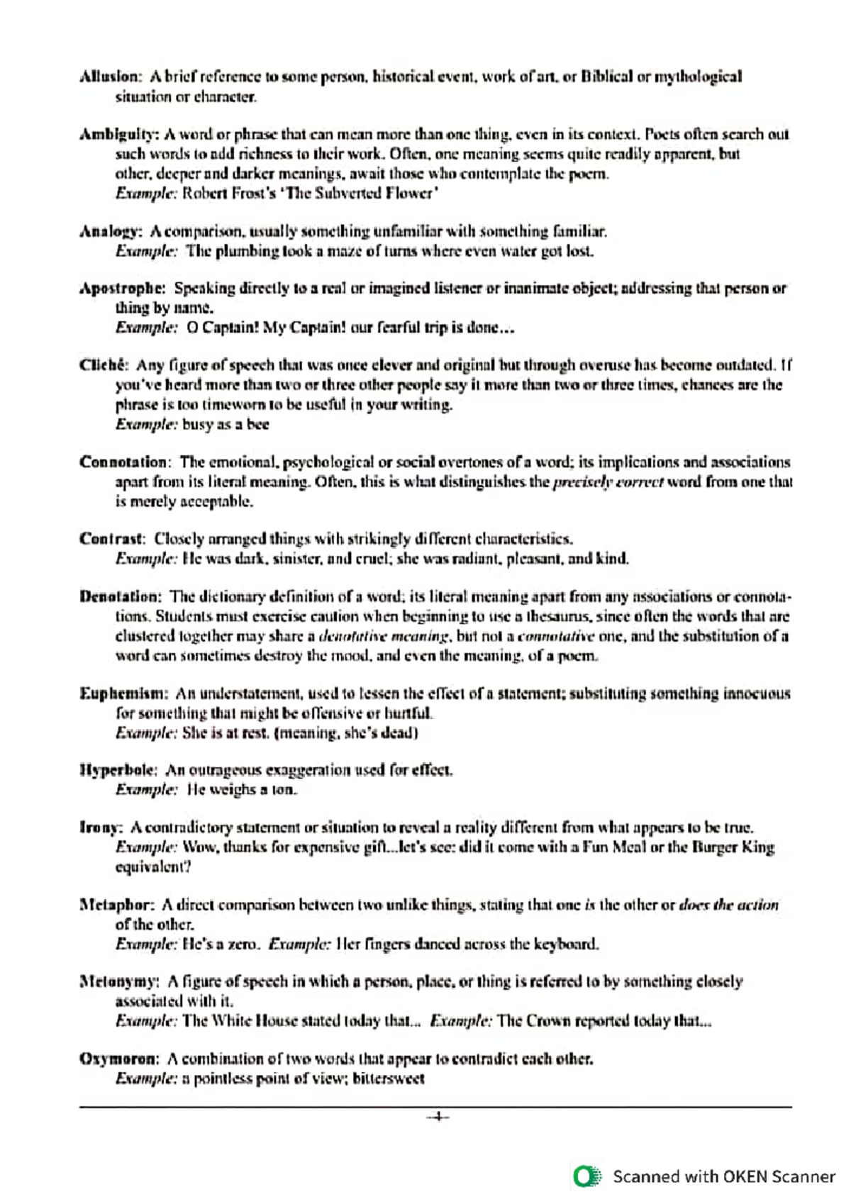 Compulsory English: Literary Devices and Their Examples - Studocu