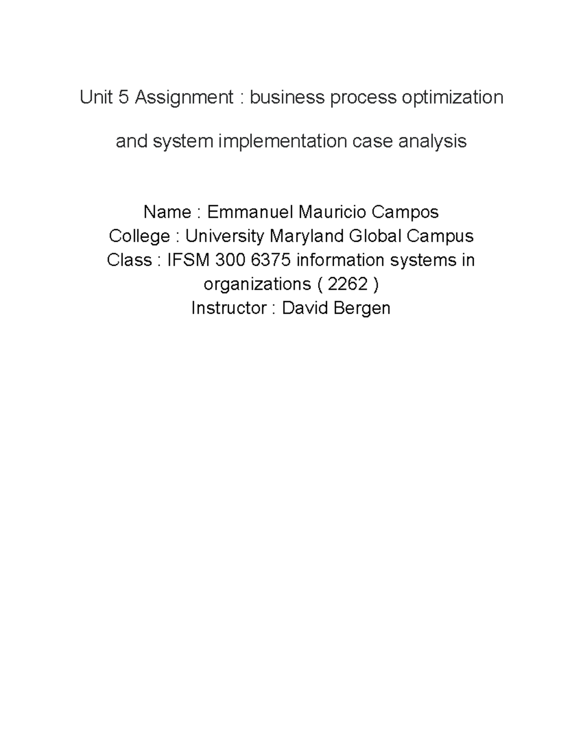Unit 5 Assignment: ATS Implementation Proposal for MTC - IFSM 300 - Studocu