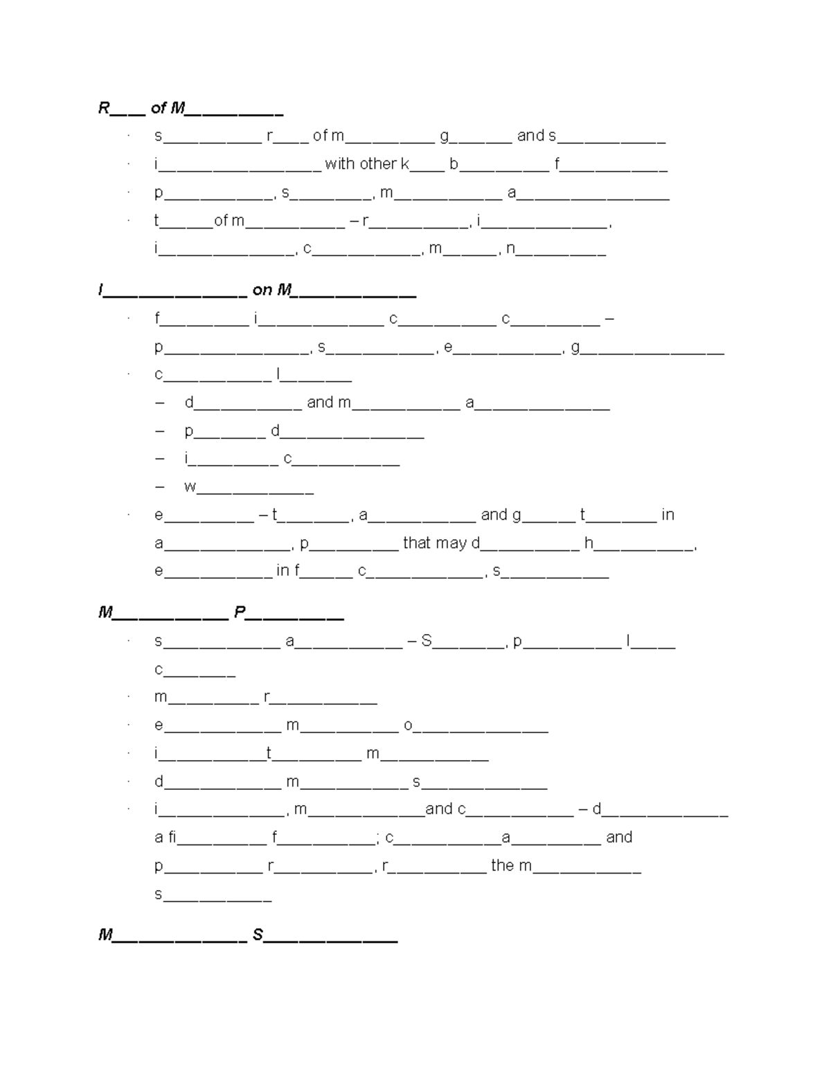 Fill-in-the-blank version syllabus- Marketing - R____ of M ...