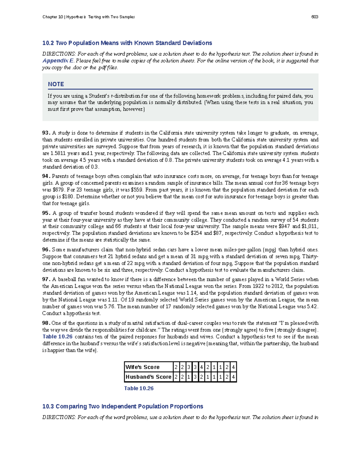 Chapter 10: Hypothesis Testing with Two Samples (STAT 603) - Studocu
