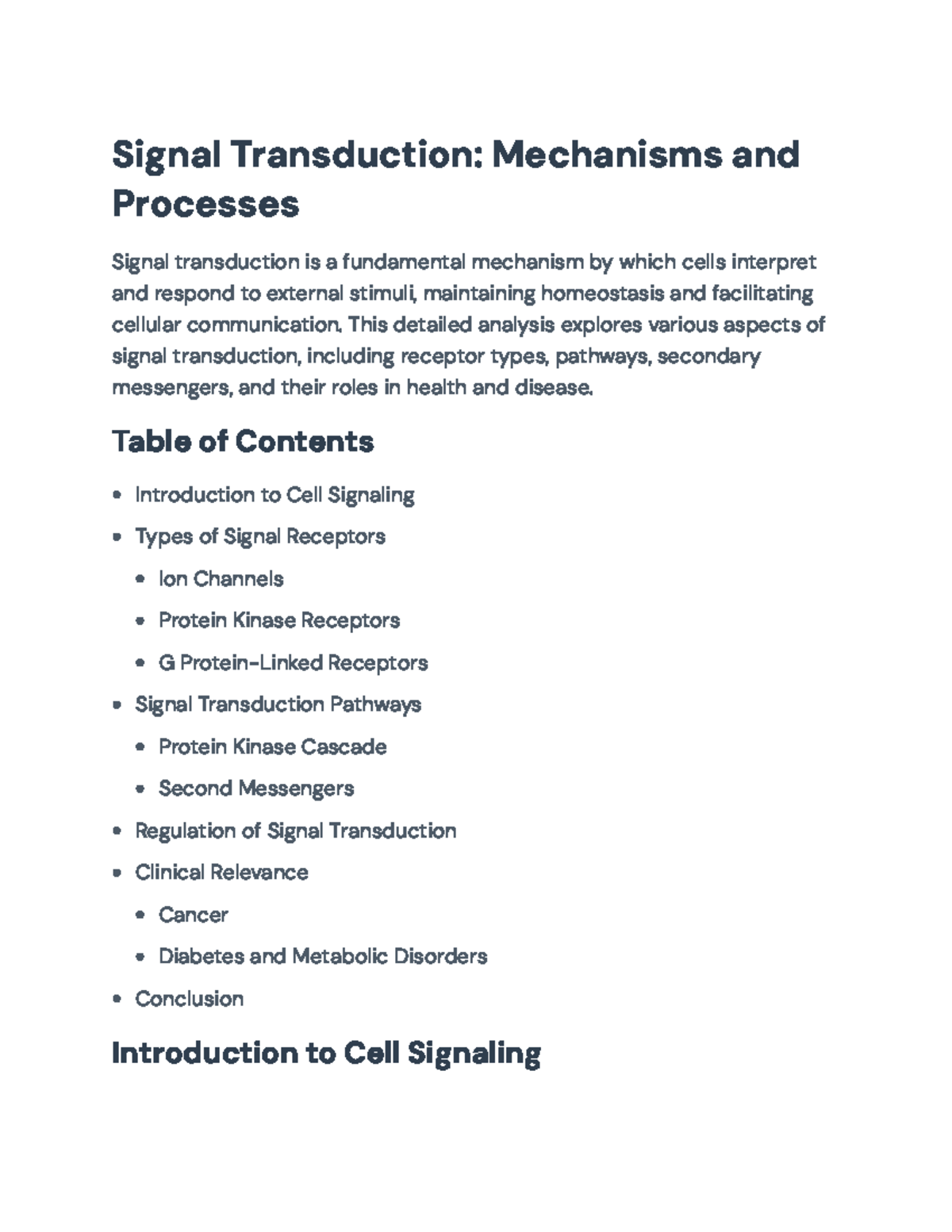 Signal Transduction: Mechanisms, Pathways, and Clinical Relevance ...