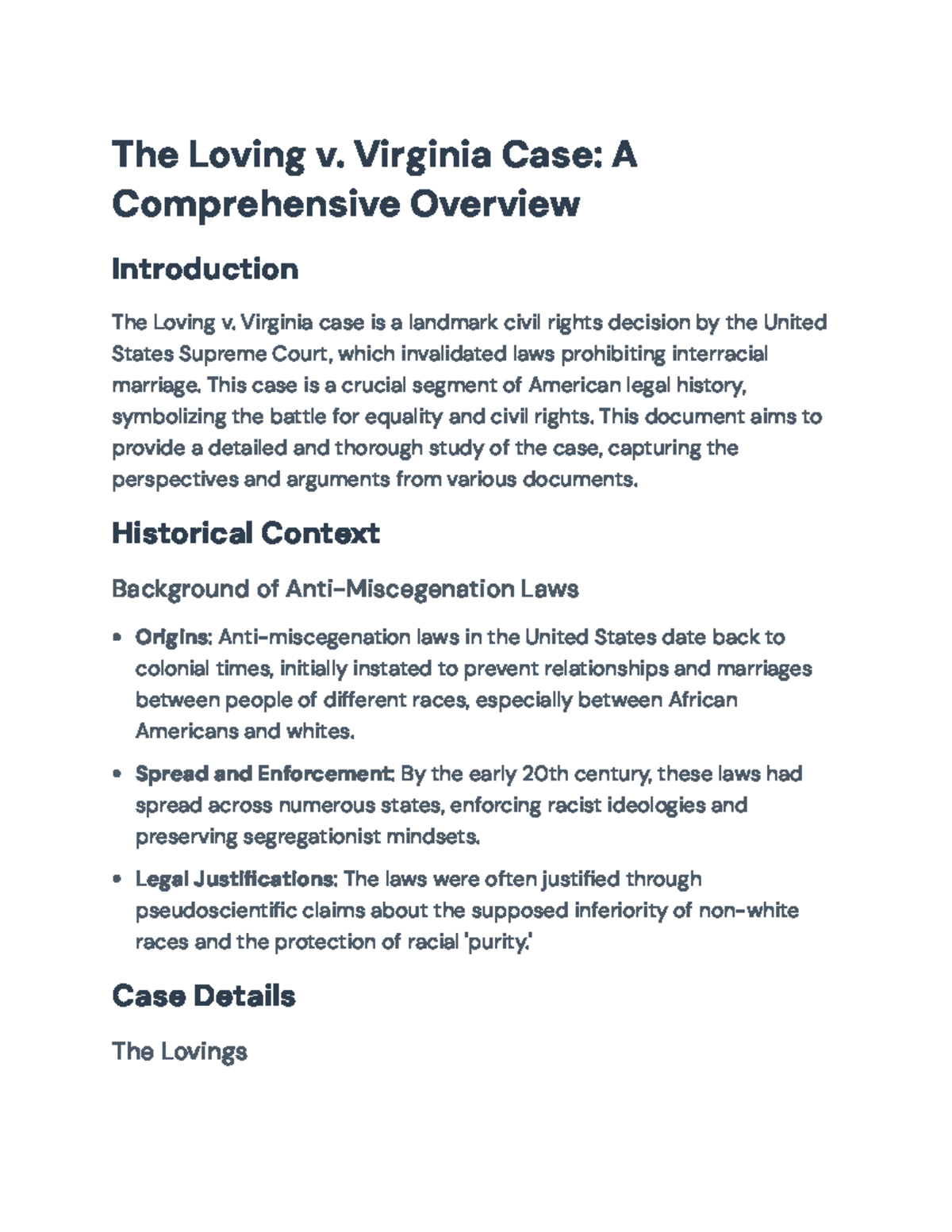Loving v. Virginia Case: A Detailed Analysis of a Civil Rights ...
