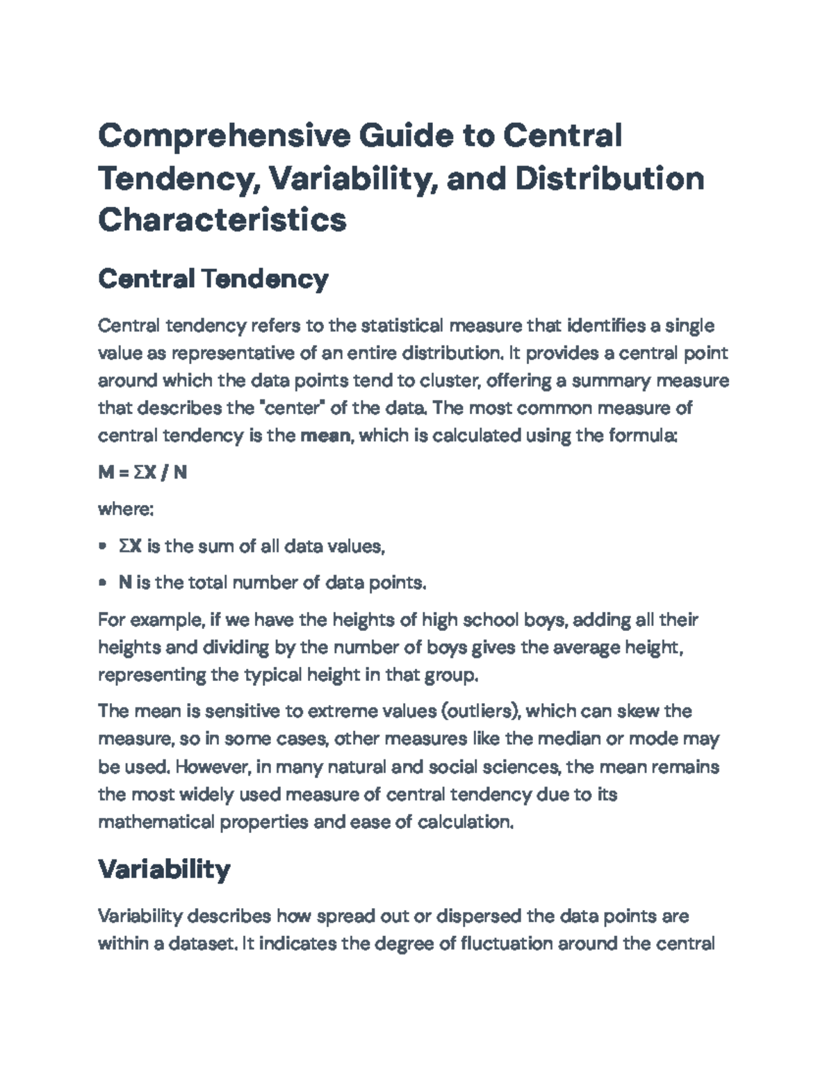 Comprehensive Guide to Central Tendency & Variability in Statistics ...