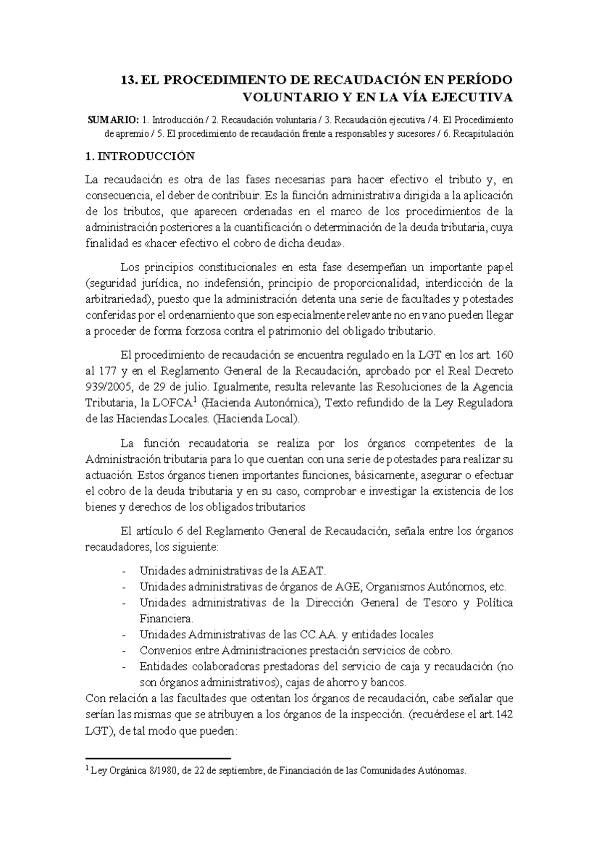 TEMA 13: Procedimiento de Recaudación en Período Voluntario y Ejecutivo - Studocu