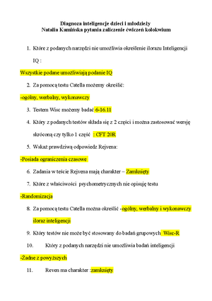 Wybrany TEST opis - PRACA ZALICZENIOWA Skala Inteligencji Stanford ...
