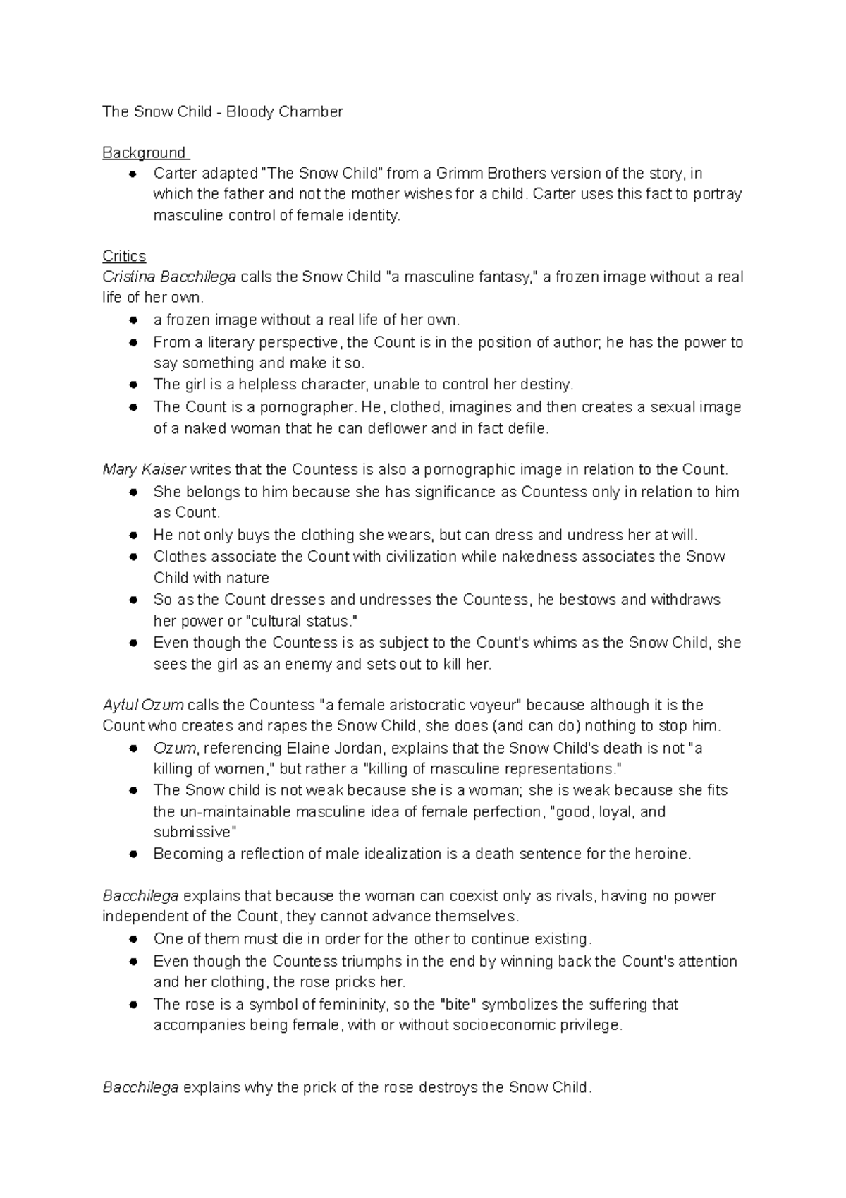 The Snow Child critics and narrative points - The Snow Child - Bloody ...