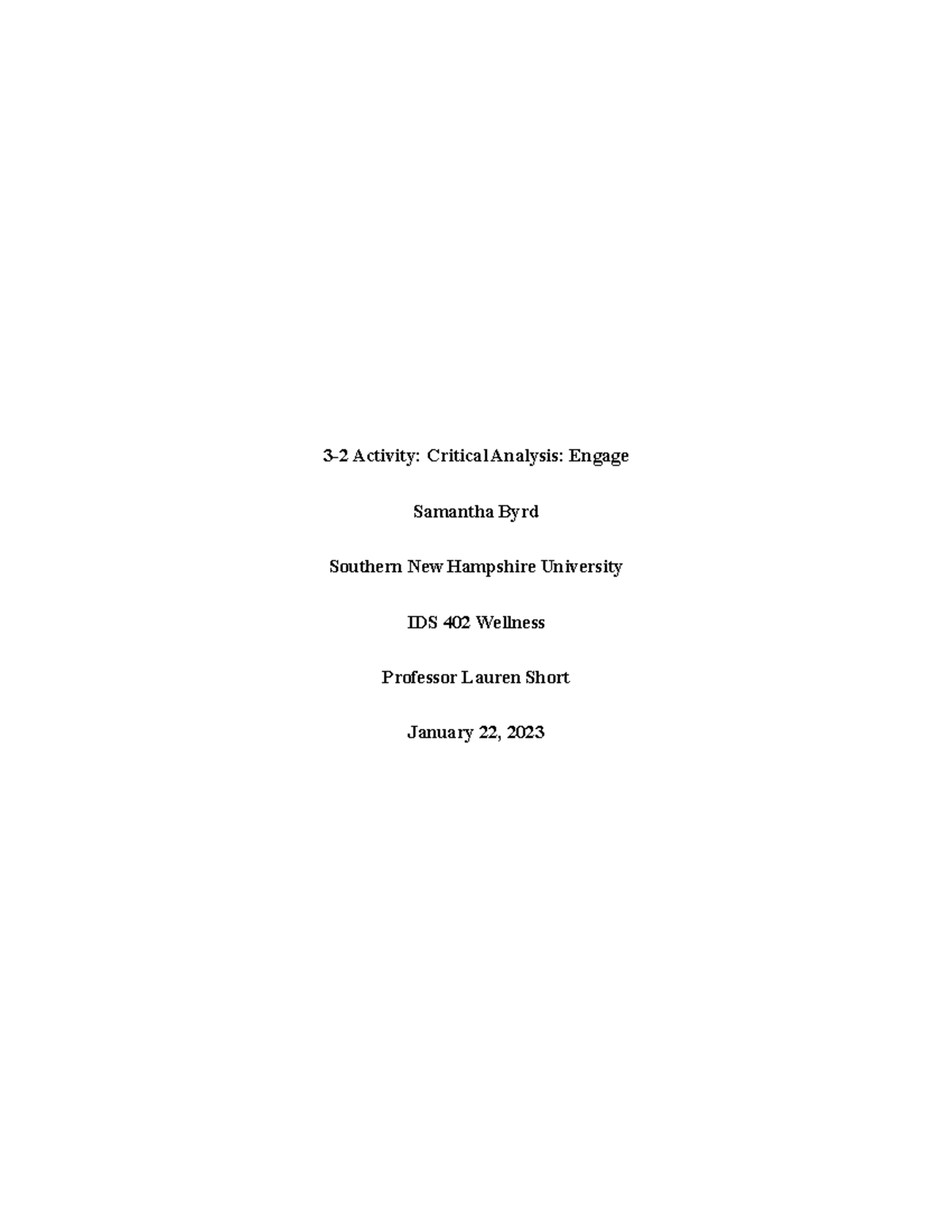 IDS 402 Module 3 Activity: Critical Analysis of PTSD Impact - Studocu