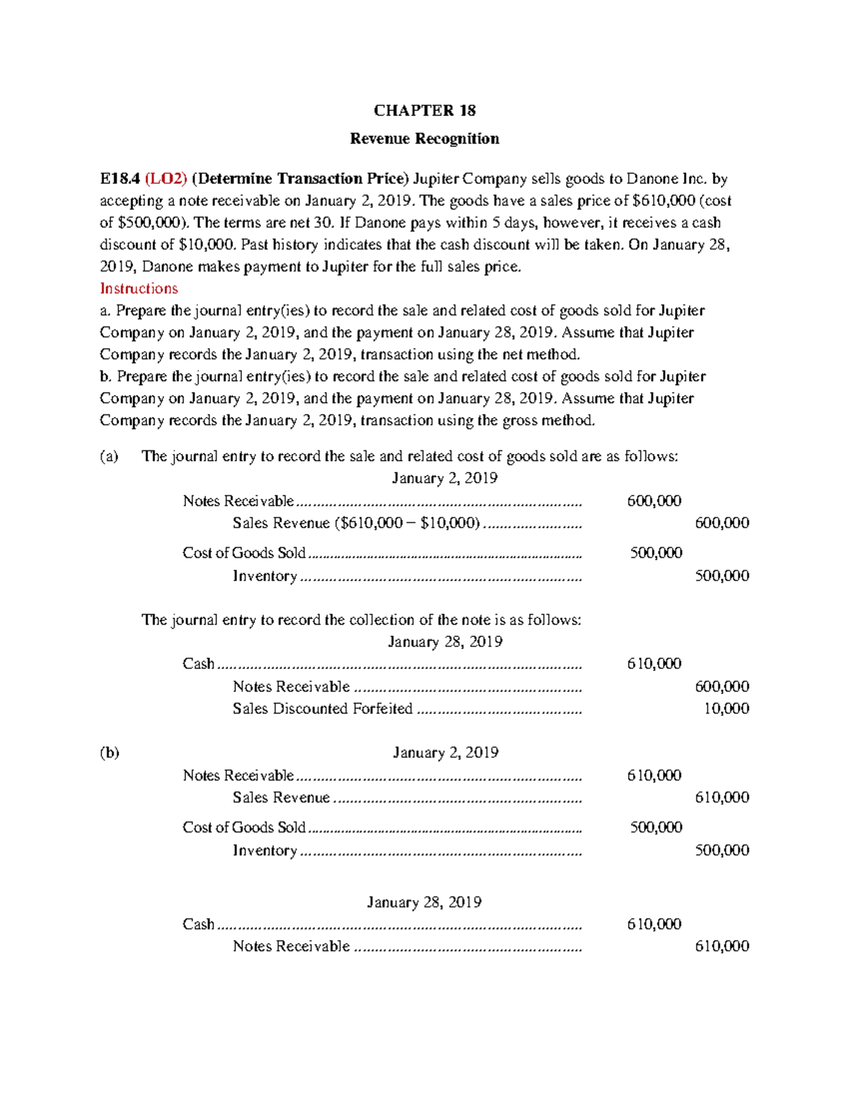 Revised Title: Chapter 18 - Revenue Recognition & Related Journal ...