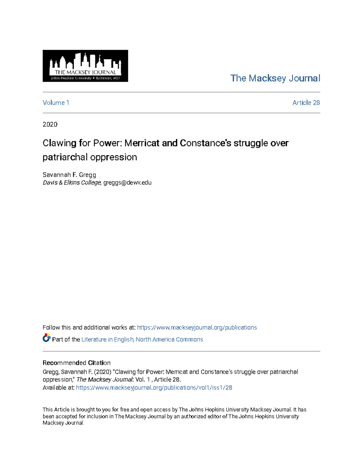 21826 clawing for power merricat and constance s struggle over ...