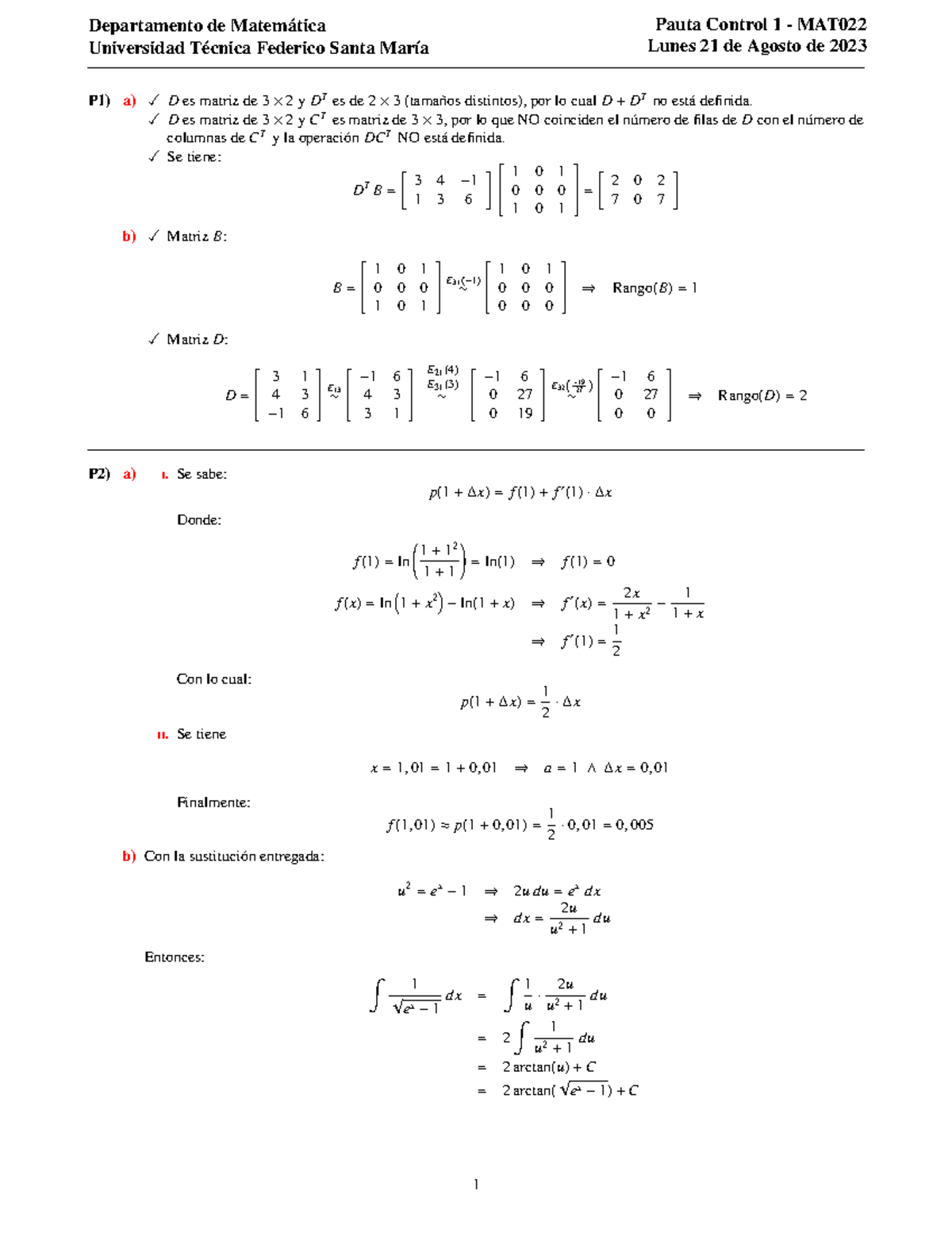 pauta control 1 - Departamento de Matem ́atica Universidad T ́ecnica Federico Santa Mar ́ıa ...